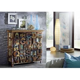 Kommode Altholz 90x40x100 mehrfarbig lackiert NATURE OF SPIRIT #70