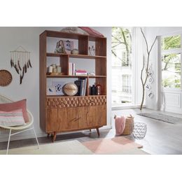 Regal Akazie 115x42x185 natur lackiert MOSAYK #104