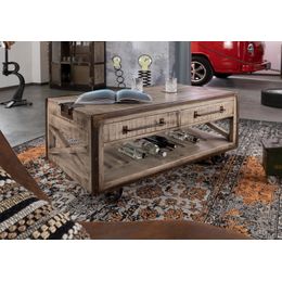 Couchtisch Mango 112x61x55 braun lackiert HEAVY INDUSTRY #262