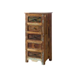 Kommode Altholz 55x45x122 mehrfarbig lackiert NATURE OF SPIRIT #129