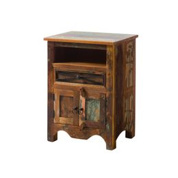 Nachttisch Altholz 55x40x75 mehrfarbig lackiert NATURE OF SPIRIT #132