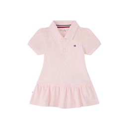 Polokleid Tommy Hilfiger "PIQUE POLO DRESS SS", Baby, Gr. 80, N-Gr, rosa (precious pink), Piquu00e9, Obermaterial: 96% Baumwolle, 4% Elasthan, unifarben, Basic, normal, Kurzarm Bündchen, Kleider, mit Volant