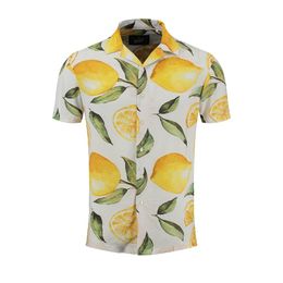 Key Largo Button Up Shirt 'Citron' male White size M