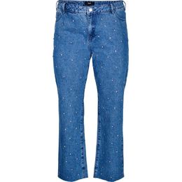 ZIZZI Jeans 'Gemma' Damen Gr&ouml;&szlig;e 48 blue denim / pitaya / transparent