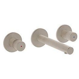 Vitra Origin Fertigmontageset A4258234 Unterputz-Waschtisch-Zweigriffarmatur, Ausladung 150-180mm, 2 Griffe, Nickel gebürstet