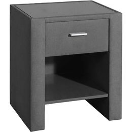 Nachttisch Home Affaire, grau (anthrazit), B:50cm H:61cm T:41cm, Tische, Nachtkonsole mit 1 Schubkasten und 1 Ablagefach