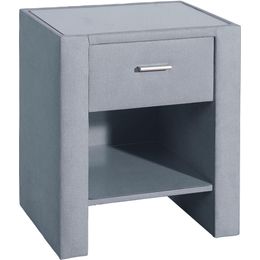 Nachttisch Home Affaire, blau (mittelblau), B:50cm H:61cm T:41cm, Tische, Nachtkonsole mit 1 Schubkasten und 1 Ablagefach