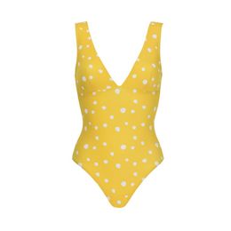 Vivid Badeanzug Damen Gr&ouml;&szlig;e S/M gelb / wei&szlig;