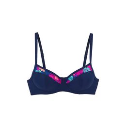Lascana Bikinitop Damen Größe 80 blau / navy / aqua / dunkelpink