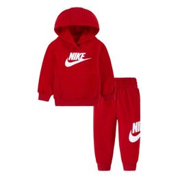 Jogginganzug Nike Sportswear "NKN CLUB FLEECE SET", Kinder, Gr. 80 (12), university r, Sweatware, Obermaterial: 60% Baumwolle, 40% Polyester, sportlich, Sportanzüge, mit Kapuze