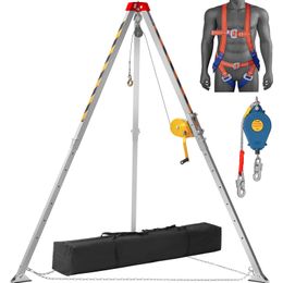 VEVOR Stativ-Set 1200 lbs Winde Stativ mit 7' Beinen und 98' Kabel Rettungsstativ für beengte Räume 32,8' Absturzsicherung Auffanggurt Aufbewahrungstasche für herkömmliche beengte Räume