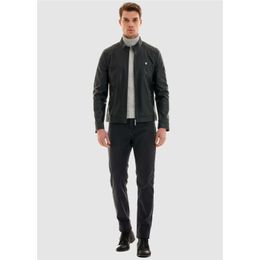 Lederimitatjacke Pierre Cardin, Herren, Gr. S, schwarz, 80% Polyester, 17% Baumwolle, 3% Elasthan, unifarben, kurz, Jacken, in tollem Leder-Design