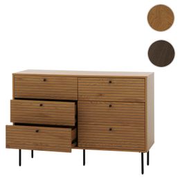 Mendler Kommode HWC-N78, Sideboard Schrank, 6 Schubladen, skandinavischer Stil Metall Holz Melamin MVG 85x12 109303+109304