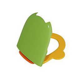 Vitra Sento Kids WC-Sitz 133-100-009 mit seitlichen Haltegriffen, Scharniere orange, Deckel grün, Sitzring gelb