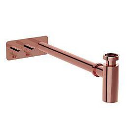 Vitra Plural Design-Siphon-Set A4515626 Kupfer, mit Eckventilen links