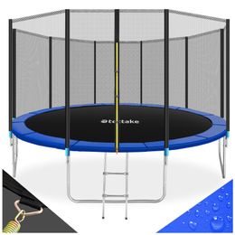 TecTake&reg; Trampolin, &Oslash; 457 cm, GS zertifiziert, Randabdeckung, inklusive Einstiegsleiter