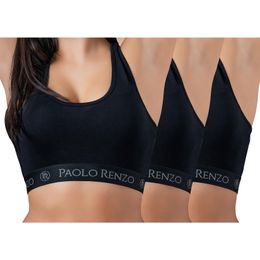 Paolo Renzo&reg; Damen Baumwoll-Bustier SPORT LINE 6 Paar - Gr&ouml;&szlig;e S - Grau