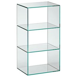 Xora Regal , Transparent , Glas , 2 Fächer , 40x75x30 cm , in verschiedenen Größen erhältlich , Arbeitszimmer, Büroregale, Bücherregale