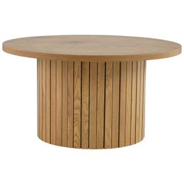 CARRYHOME Couchtisch , Eiche , Holzwerkstoff , rund , rund , 80x42x80 cm , einfacher Aufbau , Wohnzimmer, Wohnzimmertische, Couchtische