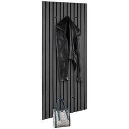 Xora Wandgarderobe Grace , Grau, Schwarz , Textil, Holzwerkstoff , 50x125x7 cm , Garderobe, Garderobenleisten & Garderobenhaken