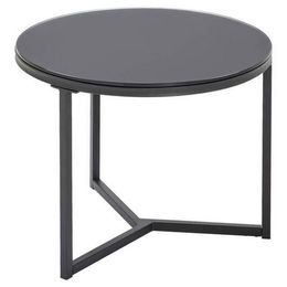 CARRYHOME Beistelltisch , Schwarz , Metall, Glas , rund , eckig , 60x44x60 cm , Wohnzimmer, Wohnzimmertische, Beistelltische, Beistelltische Metall