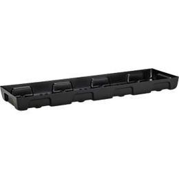 Auffangwanne für Kleingebinde CEMO 13/4, Volumen 28 l, für Regalfachmaß 1300 x 400 mm, ohne Gitterrost, mit Zulassung, stapelbar, Polyethylen, schwarz
