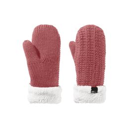 Fäustlinge Jack Wolfskin "HIGHLOFT KNIT MITTEN W", Damen, Gr. S (36), rot (rot, coral), Hauptmaterial: 100% Polyester (recycled); Futter: 100% Polyester, Handschuhe