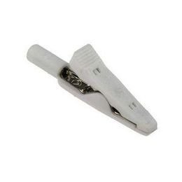 SKS Hirschmann Test & Measurement Crocodile Clip 2 mm Connection, Brass, Bronze Contact, 8A, White - 930317807