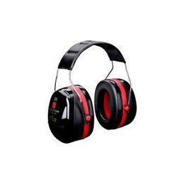 3M PELTOR Optime III Ear Defender with Headband, 34dB, Black, Red - H540A-411