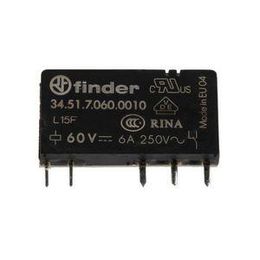 finder PCB Mount Power Relay, 60V dc Coil, 6A Switching Current, SPDT - 34.51.7.060.0010
