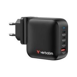 Verbatim Mini-GaN-Ladeger&auml;t 100W 4-Port, 1x USB-A , 3x USB-C schwarz, PD 3.0, QC 3.0