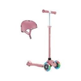 Globber Primo Plus Lights inkl. Helm, Scooter rosa/pink