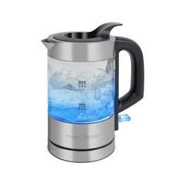 ProfiCook Glas-Wasserkochher PC-WKS 1228 G, Wasserkocher edelstahl/schwarz, 0,5 Liter