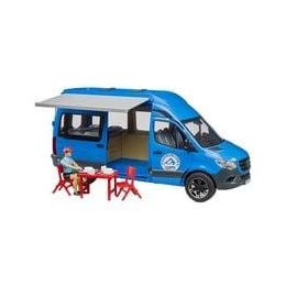 Bruder MB Sprinter Camper mit Fahrer, Modellfahrzeug blau