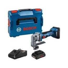 Bosch Akku-Blechschere GSC 18V-16 E Professional, 18Volt blau/schwarz, 2x Akku ProCORE18V 4,0Ah, in L-BOXX