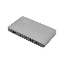 Digitus Thunderbolt 3 Dockingstation 8K silber, HDMI, VGA, USB-A, USB-C, 3,5mm, SD/MicroSD
