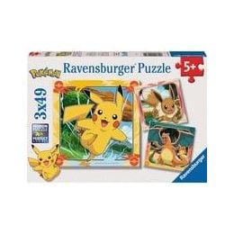 Ravensburger Kinderpuzzle Pok&eacute;mon 3x 49 Teile