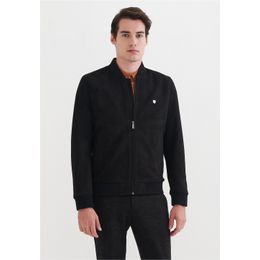 Outdoorjacke Pierre Cardin, Herren, Gr. M, schwarz, 100% Polyester, unifarben, Casual, Jacken, aus Kunstwildleder