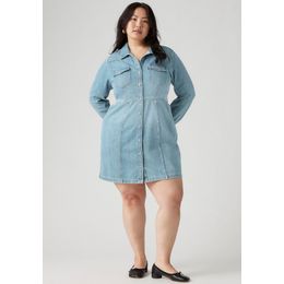 LEVI'S® PLUS Jeanskleid LEVI'S PLUS, Damen, Gr. 4XL (54), N-Gr, plant pause, Denim/Jeans, Obermaterial: 99% Baumwolle, 1% Elasthan, modisch, Langarm, Kleider, aus klassischem Baumwolldenim