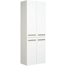 Pelipal Serie 4005 Hochschrank 992.116.025 4-Türig, 60x168x33 cm, Lack Polarweiß Hochglanz/Weiß Hochglanz Select, Griff chrom