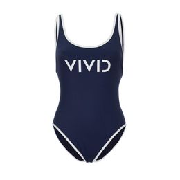 Vivid Badeanzug Damen Gr&ouml;&szlig;e L marine / wei&szlig;