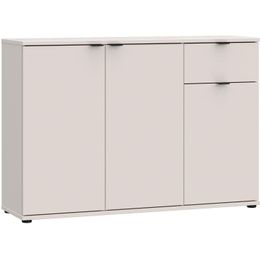 Sideboard FORTE "Ganymede", beige (sand), B:119,8cm H:82,3cm T:34,1cm, Spanplatte, Sideboards, Sideboard, Stauraum, Schublade; Metallgriffe, 4 Dekore, Breite 119,8cm