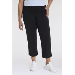 Culotte KjBRAND "Schlupfhose Susie Culotte in 7/8 Länge", Damen, Gr. 42, N-Gr, schwarz, Jersey, Obermaterial: 50% Polyester, 45% Viskose, 5% Elasthan, feminin, bequem 7/8-Länge, Hosen, ideal für kräftige Beine