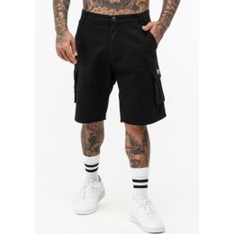 Cargoshorts Lonsdale, Herren, Gr. L, N-Gr, schwarz (schwarz, grau), Obermaterial: 100% Baumwolle, unifarben, sportlich, Hosen