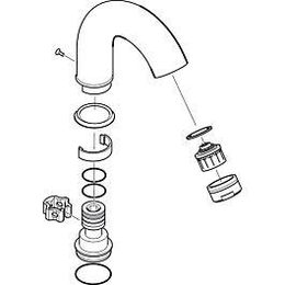 Hansgrohe Axor Carlton Auslauf 95035000 passend zu Handwaschbecken 2-Griff Armatur, chrom