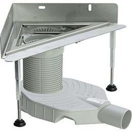 Viega Advantix Eckablauf Grundkörper 619794 DN 40/50, Edelstahl, glänzend, BH 110-200mm, gerade