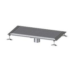 Kessel Ferrofix Bodenwannen 6050100 Edelstahl, 500x953x70mm, Auslauf senkrecht