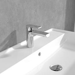 Villeroy & Boch Villeroy und Boch Liberty Einhebel-Waschtischarmatur TVW10700100061 mit Zugstangen-Ablaufgarnitur, verstellbarer Strahlregler, chrom