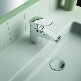 Ideal Standard CeraPlan Waschtischarmatur BD204AA Ausladung 99mm, verchromt, mit Metall-Ablaufgarnitur