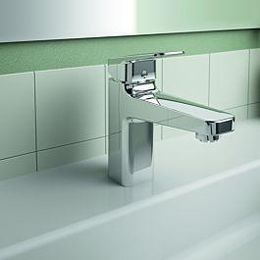 Ideal Standard CeraPlan Waschtischarmatur BD230AA Niederdruck, Ausladung 124mm, verchromt, mit Metall-Ablaufgarnitur